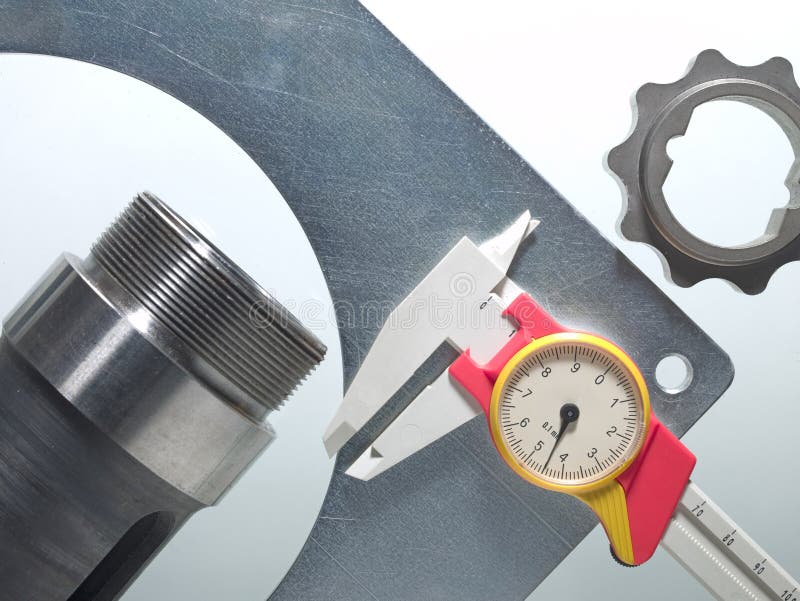 Caliper with Mechanical Pieces Stock Image - Image of instrument, meter ...