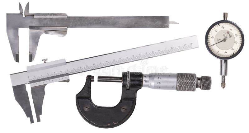 Caliper, Micrometer and Measuring Probe. Measuring Tools for Taking ...