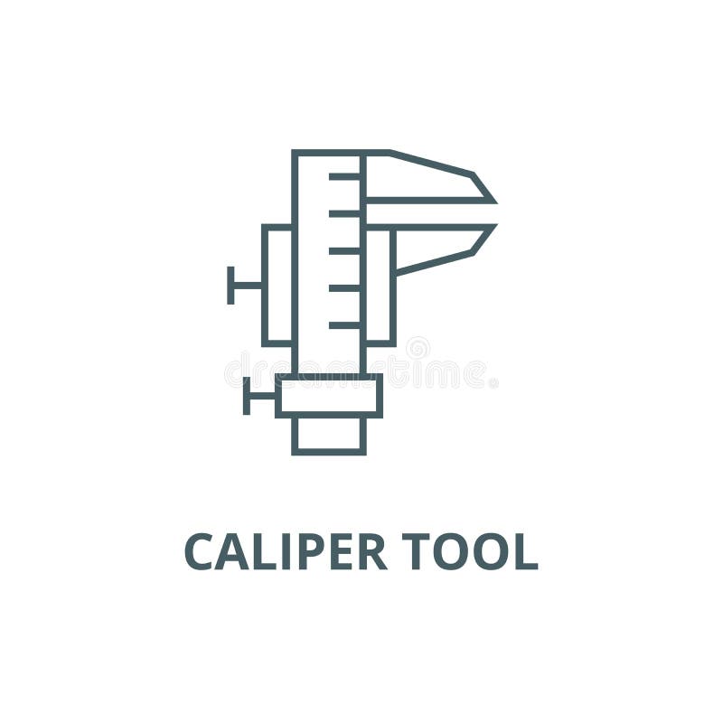 Caliper Tool Line Icon, Vector. Caliper Tool Outline Sign, Concept ...