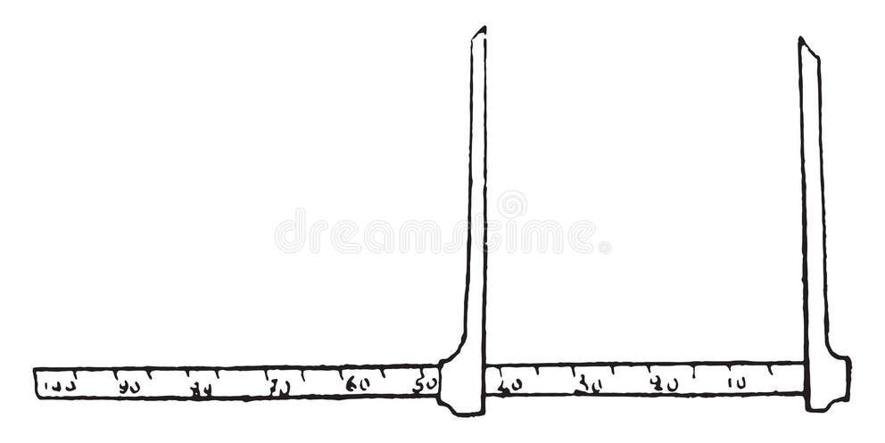 Caliper, vintage engraving stock vector. Illustration of etching ...