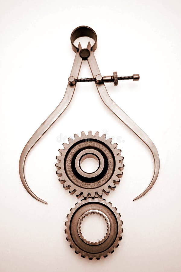 Calipers and cogwheels stock image. Image of parts, device - 3546095