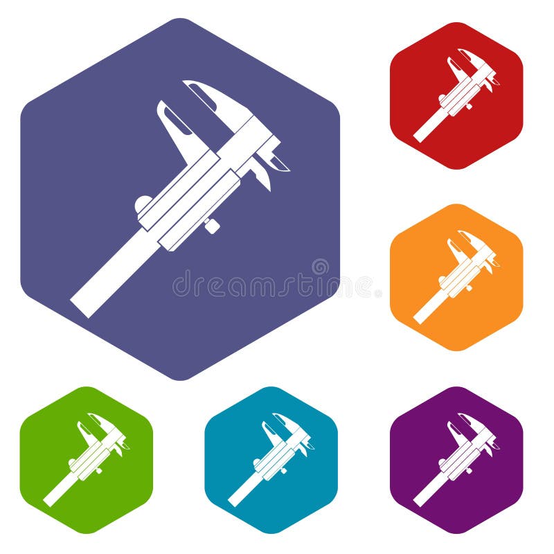 Calipers icons set stock vector. Illustration of collection - 87305070