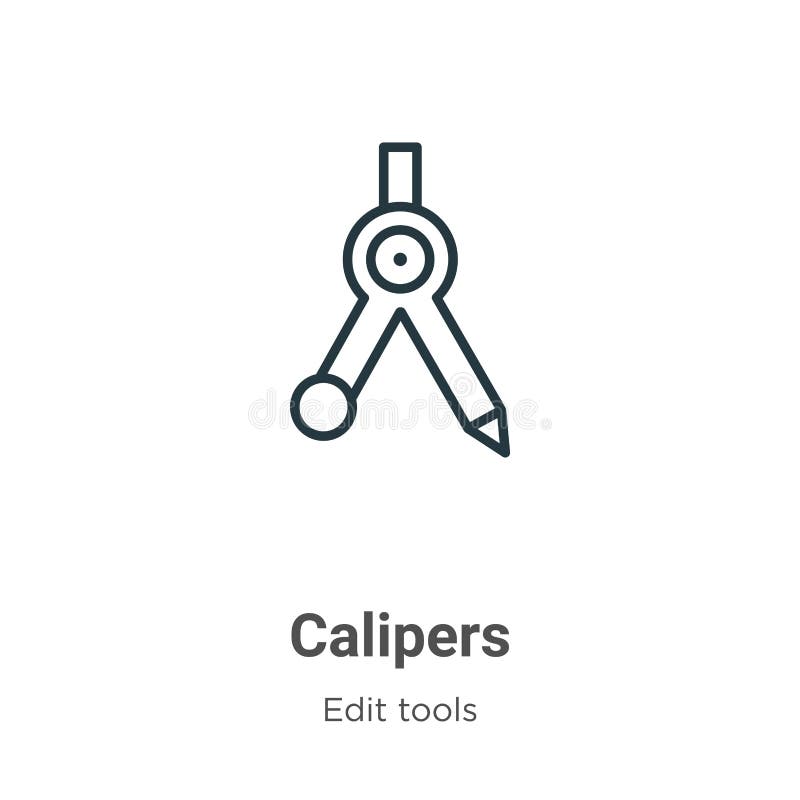Calipers Outline Vector Icon. Thin Line Black Calipers Icon, Flat ...