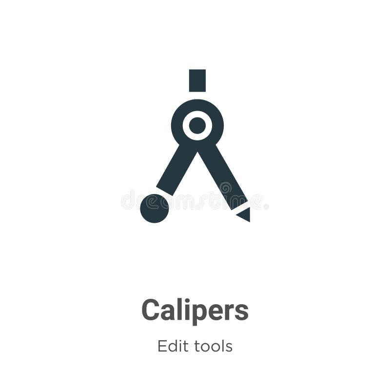 Calipers Vector Icon on White Background. Flat Vector Calipers Icon ...
