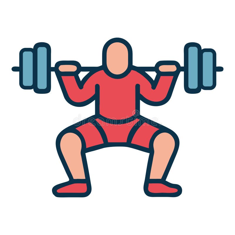 Calisthenics Man Barbell Squat Icon Stock Vector - Illustration of ...
