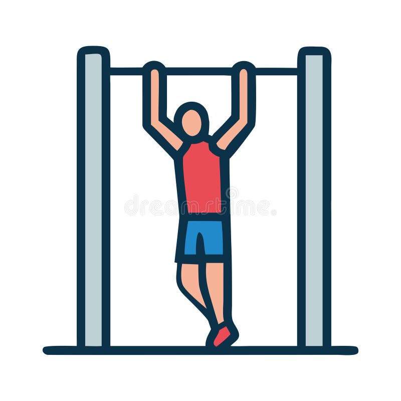 Calisthenics Man Pull Up Workout Icon Stock Vector - Illustration of ...