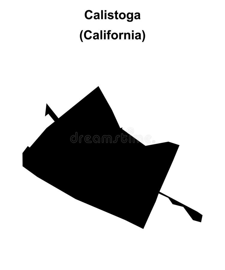 Calistoga outline map stock illustration. Illustration of silhouette ...
