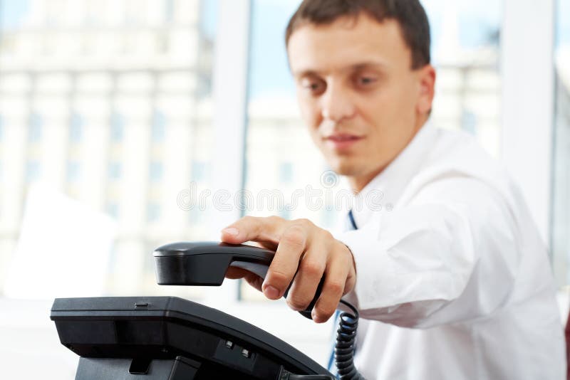 Call stock image. Image of handsome, negotiations, concept - 18591787