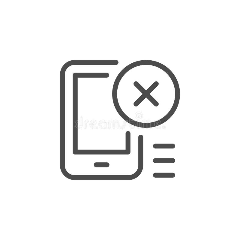 Call Blocking Line Outline Icon Stock Vector - Illustration of outline ...