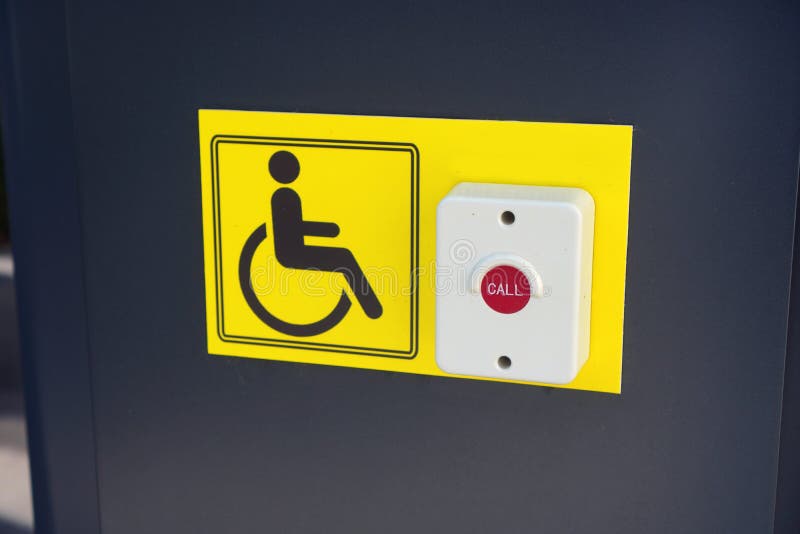 Call Button for Disabled Installed on the Wall Stock Photo - Image of ...