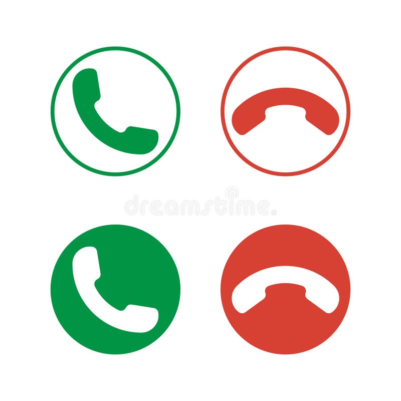Phone Icon Answer End Call Stock Illustrations – 53 Phone Icon Answer ...