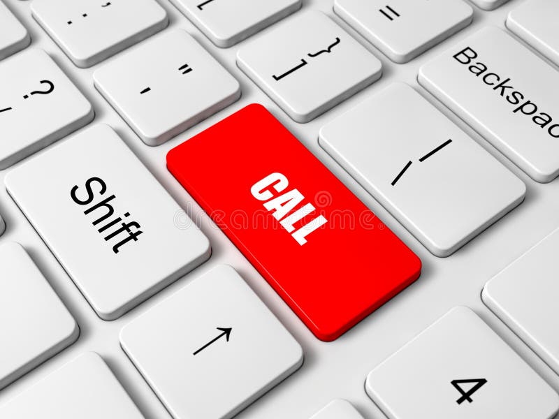 Call button on keyboard stock illustration. Illustration of painted ...