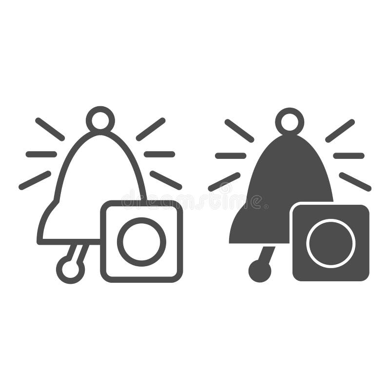 Call Button To the Driver Line and Solid Icon, Public Transport Concept ...