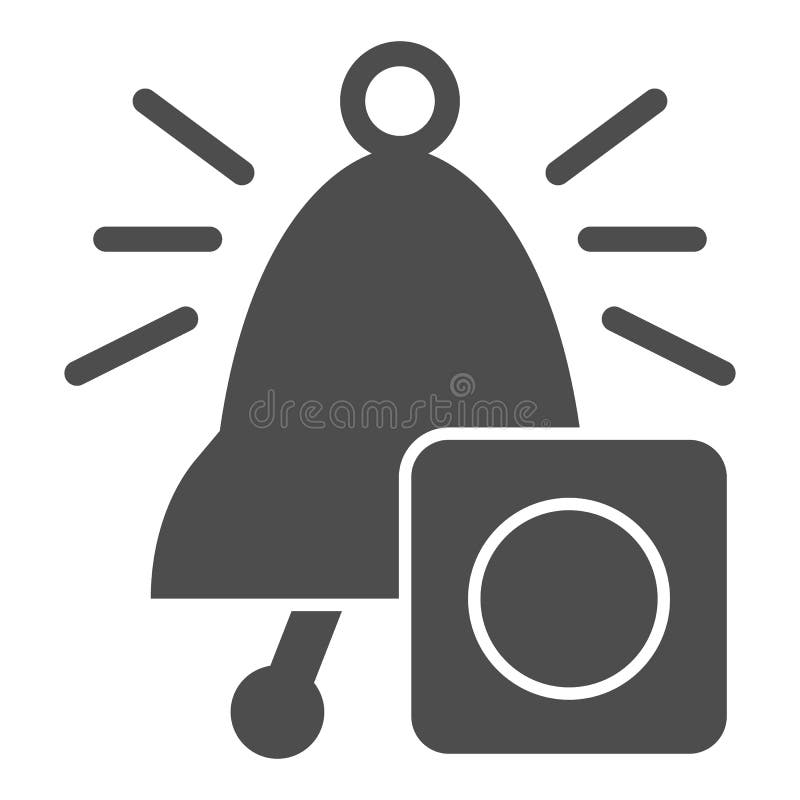 Call Bell Line and Solid Icon, Delivery Symbol, Ringing Bell Vector ...