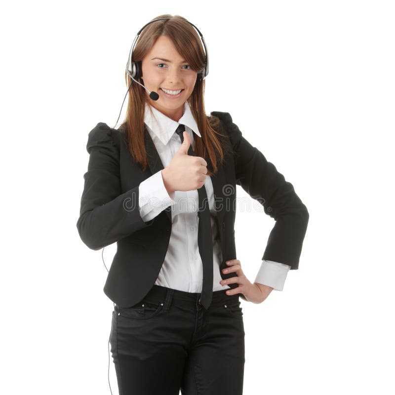 Female Customer Services Agent in Call Center Stock Image - Image of ...