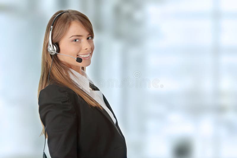 Beautiful Call Center Agent Stock Image - Image of hair, center: 31370329