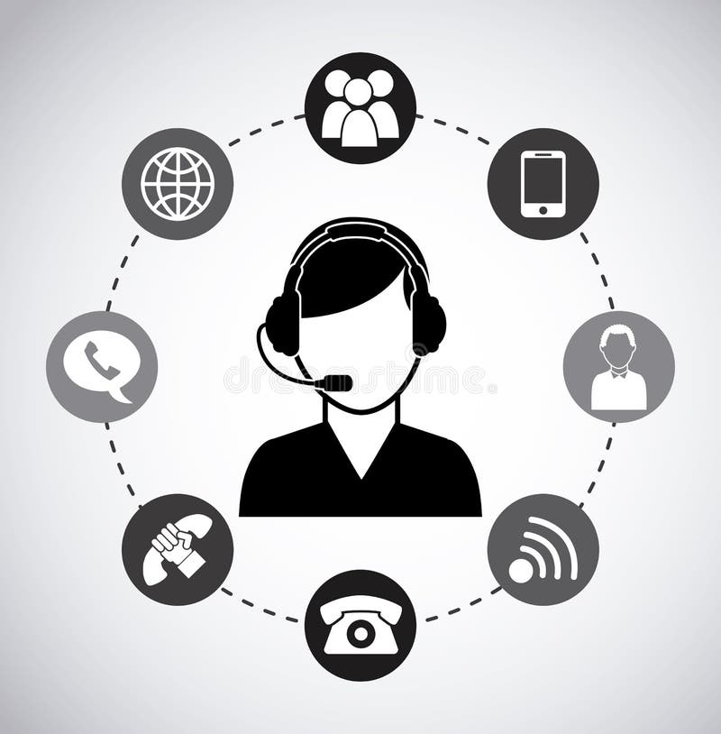 Icone Per La Call Center O La Linea Diretta, Simbolo Di Sostegno Nel ...