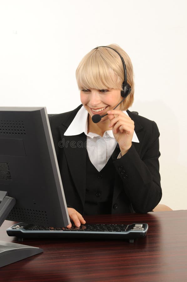Call center stock photo. Image of wearing, white, smile - 6936976