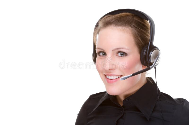Call center agent stock image. Image of headphone, blouse - 9636069