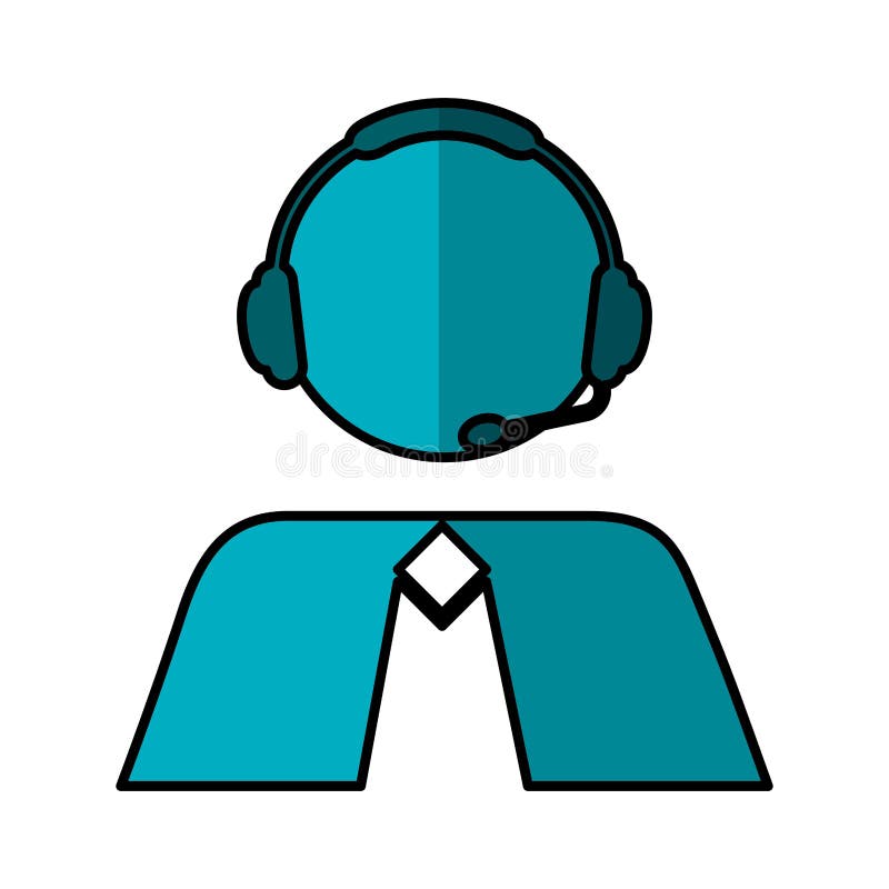 Call center agent avatar stock illustration. Illustration of headphone ...