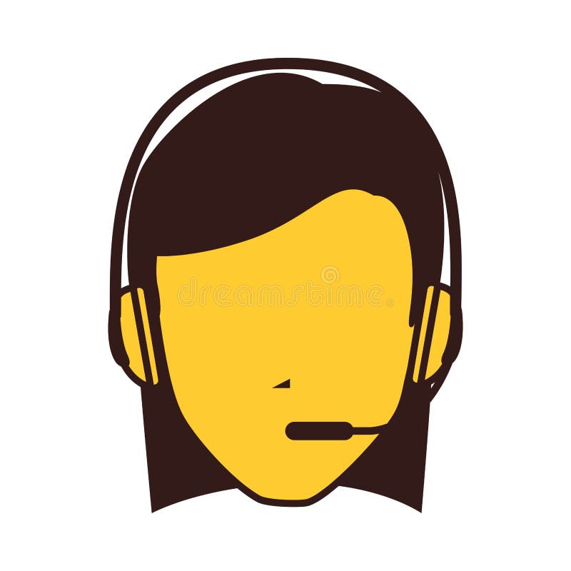 Call Center Agent Character Stock Illustration - Illustration of device ...