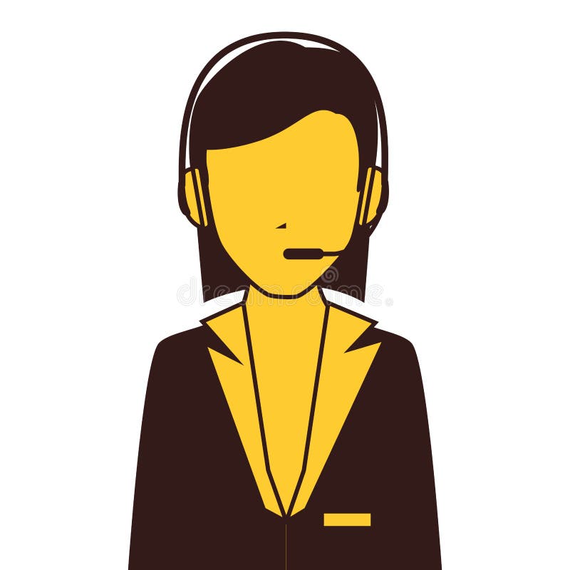 Call Center Agent Character Stock Illustration - Illustration of office ...