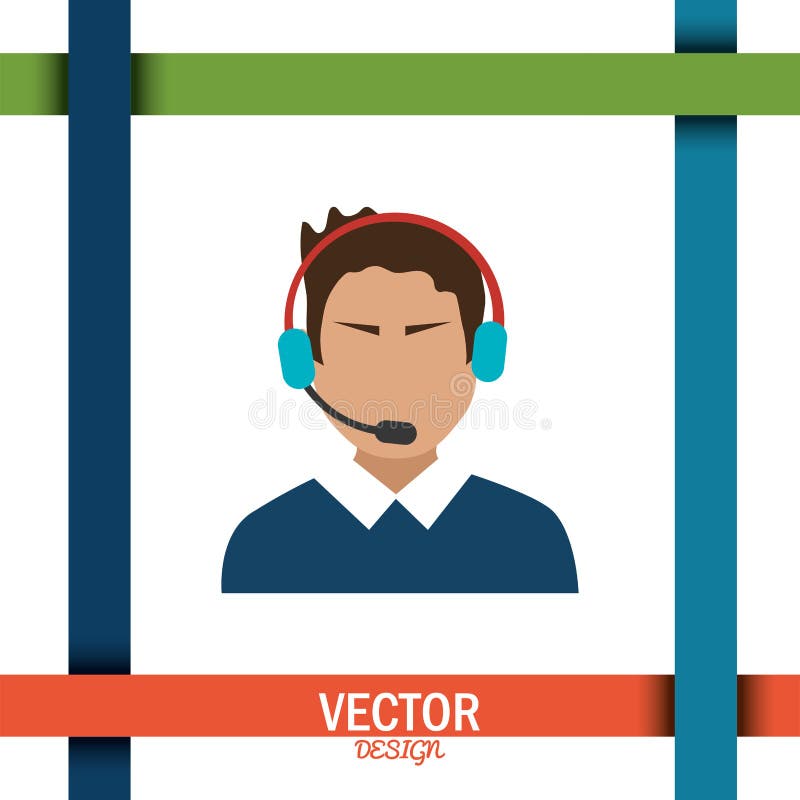 Call center agent stock illustration. Illustration of silhouette - 67071468