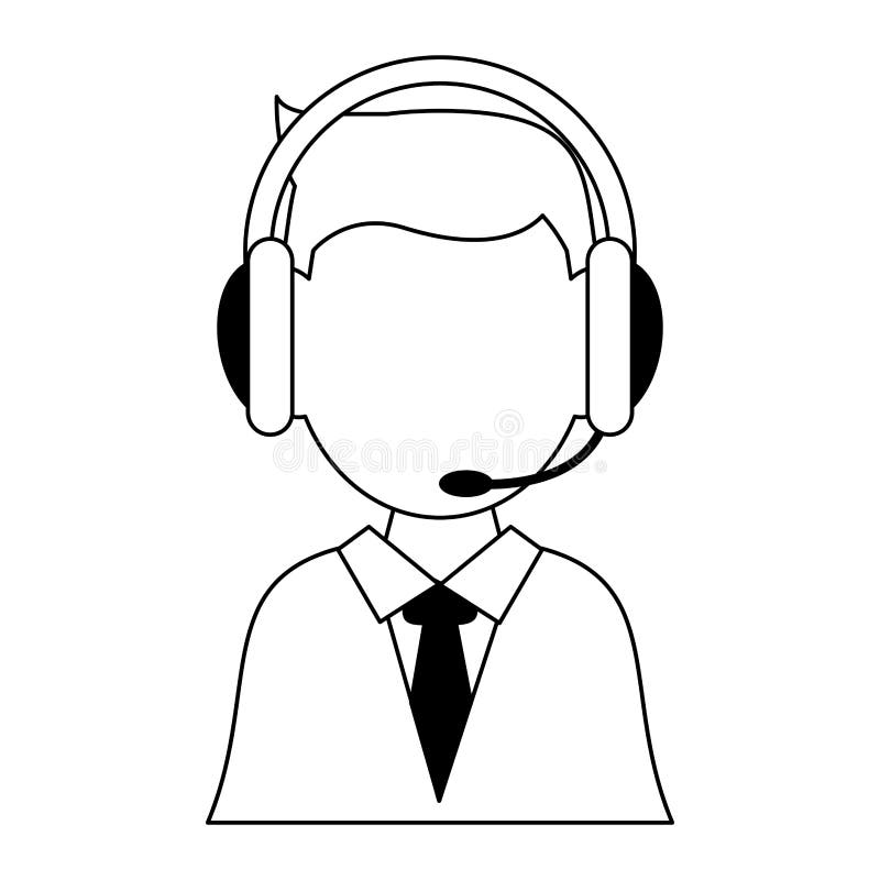 Avatar Headset Service Call Center Talk Pictogram Stock Vector ...