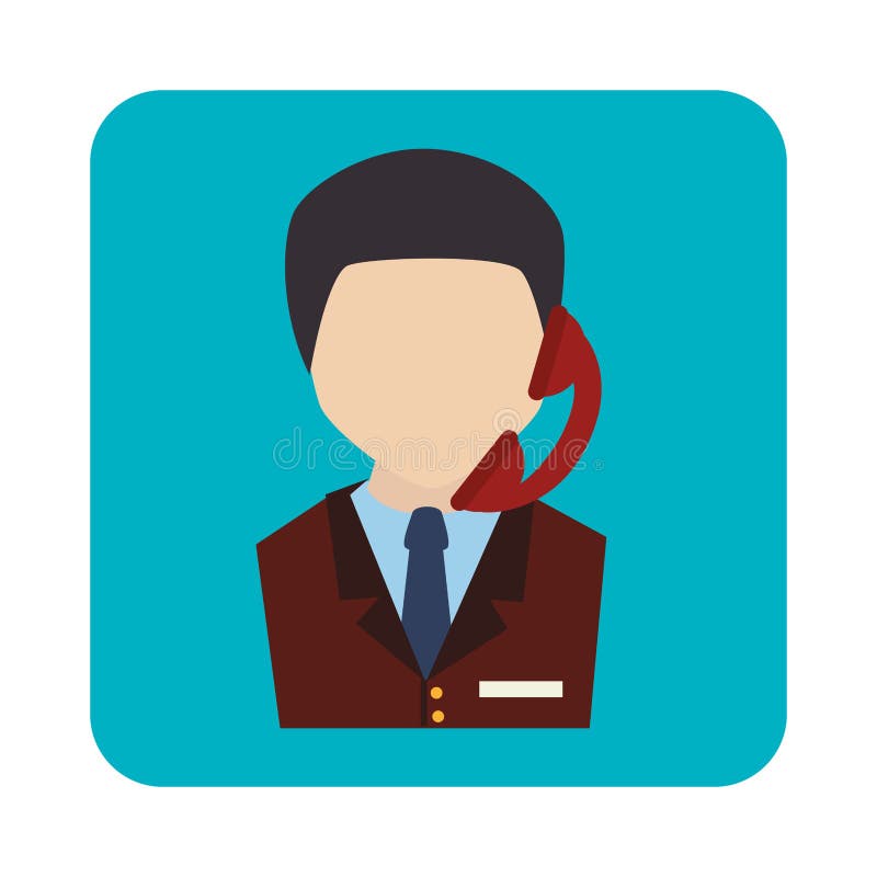 Call Center Agent Service Icon Stock Vector - Illustration of ...