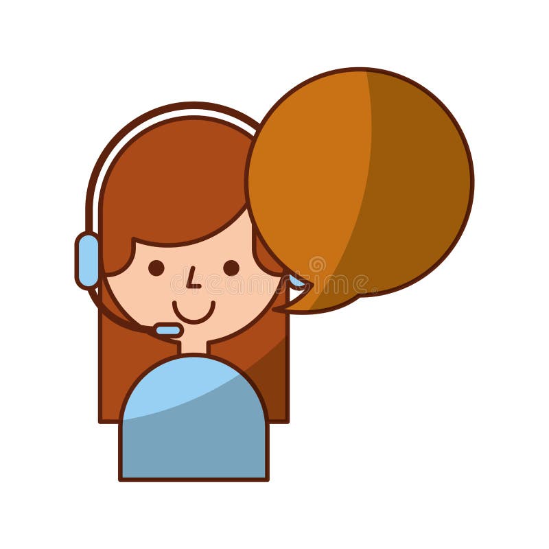 Call Center Agent with Speech Bubble Avatar Stock Vector - Illustration ...