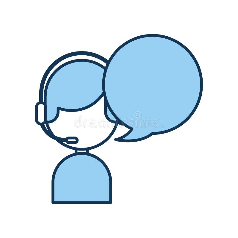 Call Center Agent with Speech Bubble Avatar Stock Vector - Illustration ...