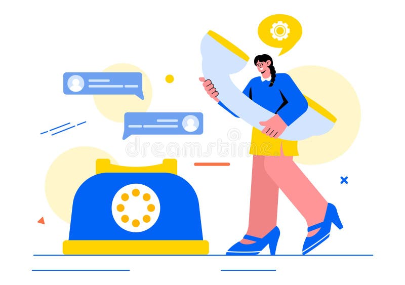 Call Center Agent Vector Illustration of Customer Service or Hotline ...