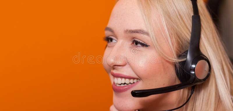 Call center agent at work stock photo. Image of call - 65971248