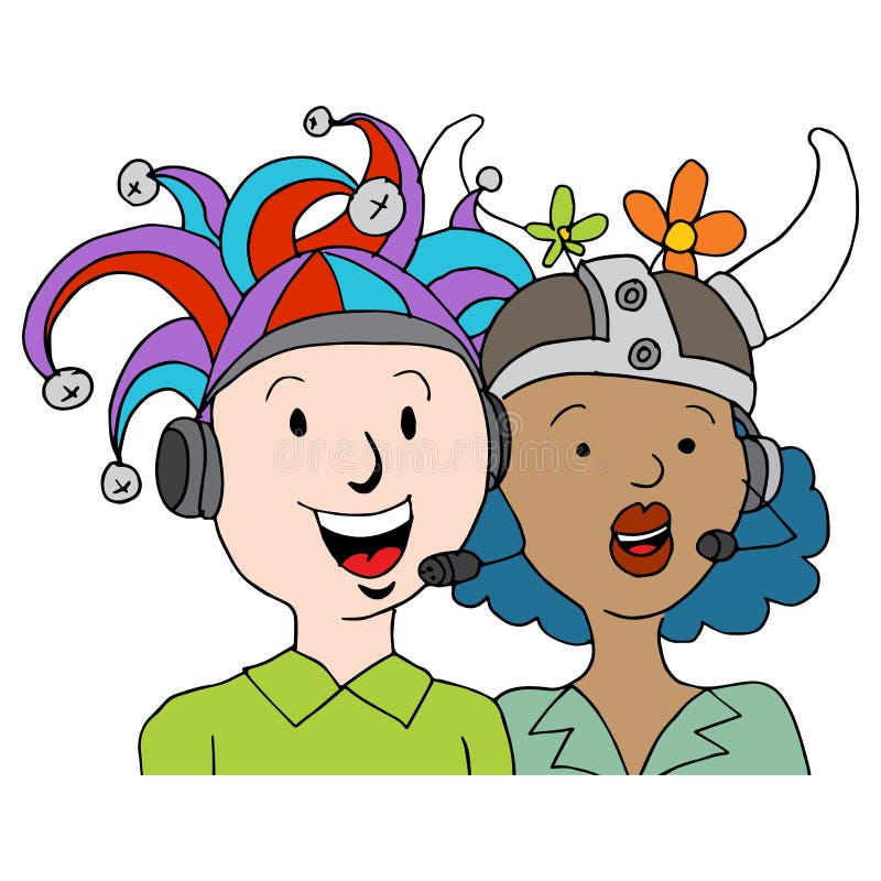 Call Center Agents Funny Hats Stock Vector - Illustration of hats, team ...