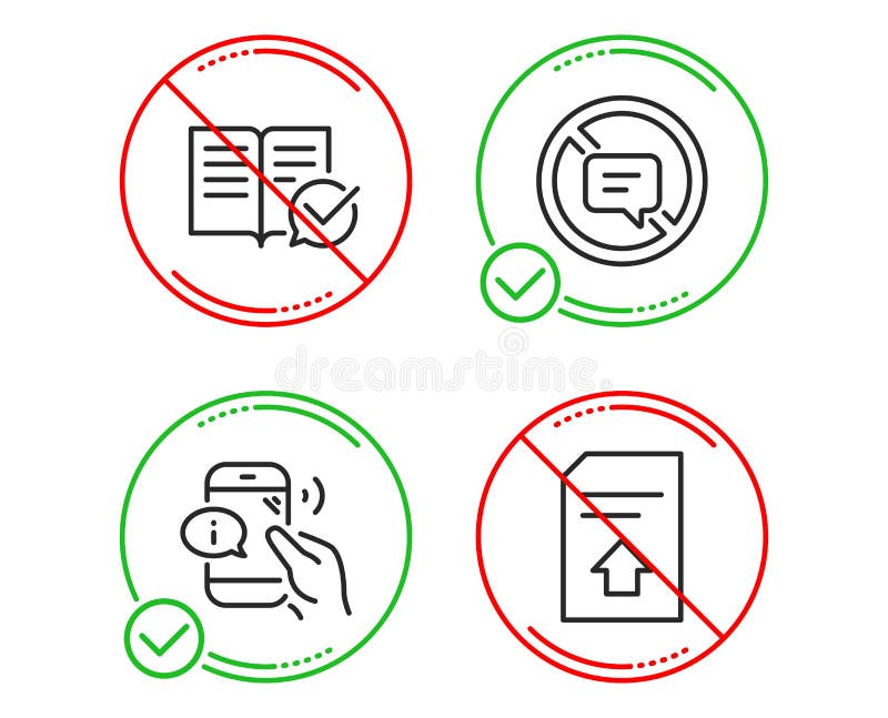Call Center, Approved Documentation and Stop Talking Icons Set. Upload ...