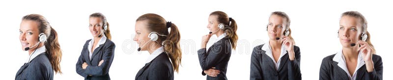 The Call Center Assistant Responding To Calls Stock Photo - Image of ...