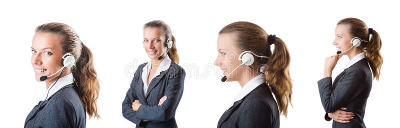 The Call Center Assistant Responding To Calls Stock Photo - Image of ...