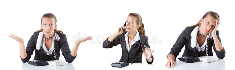 The Call Center Assistant Responding To Calls Stock Image - Image of ...