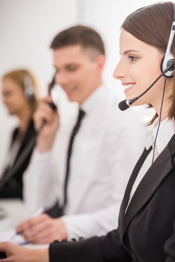Call center stock photo. Image of corporate, happy, desk - 55619232