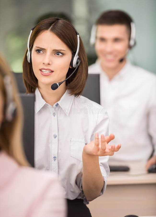 Call center stock photo. Image of corporate, happy, desk - 55619232