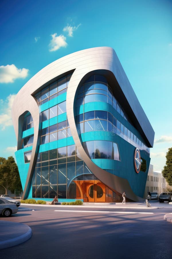 Call Center Building Exterior with Company Logo Stock Illustration ...