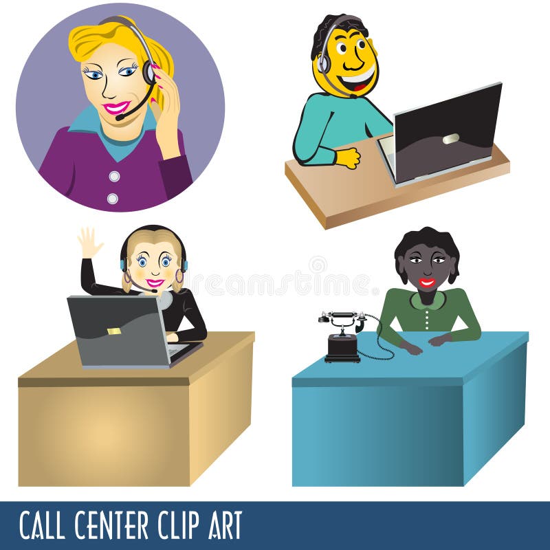 Call Center Clip Art stock vector. Illustration of line - 16145174