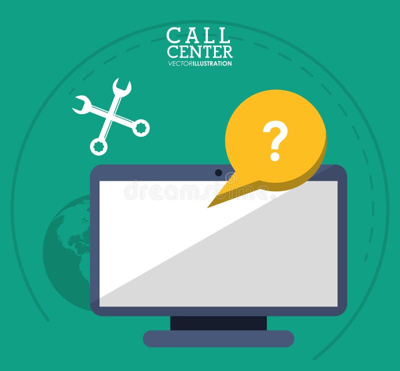 Call Center Computer Support Tools Stock Illustration - Illustration of ...
