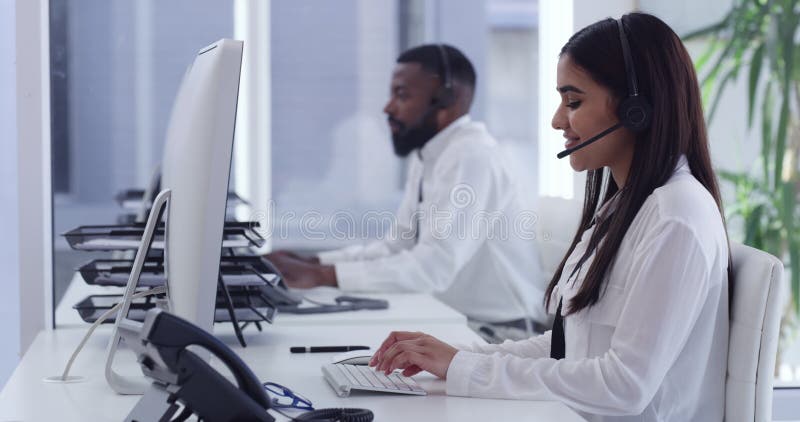 Typing, Consultant and Hands on Keyboard in Office with Employee ...