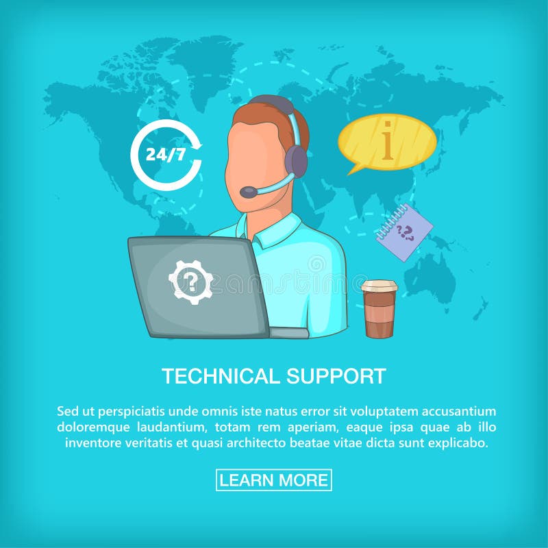 Call Center Concept Tech Support, Cartoon Style Stock Vector ...