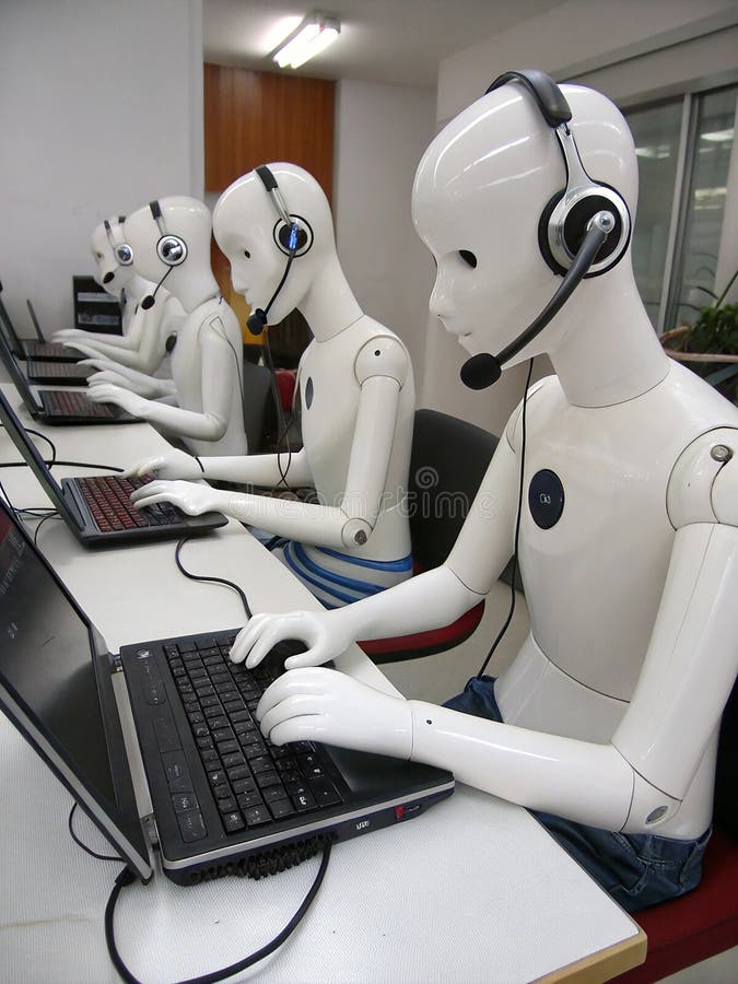 Call Center Crew: the White Dummy Team at Work Stock Image - Image of modern, minimalist: 385339033