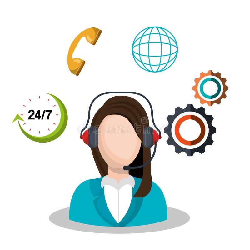 Call Center and Customer Service Stock Illustration - Illustration of ...