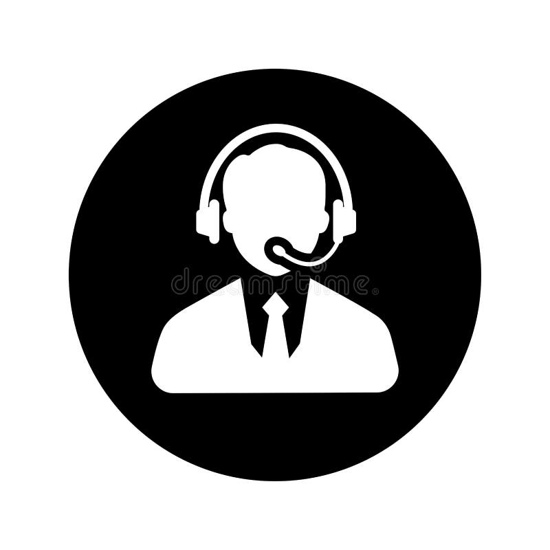 Call Center, Customer Service, Helpline Icon. Rounded Vector Design ...