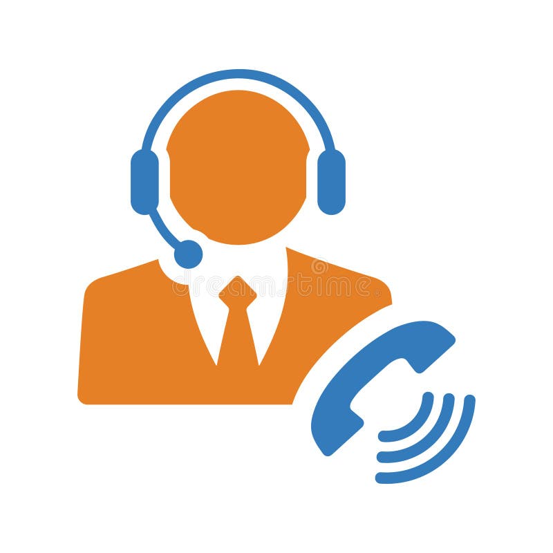 Call Center, Customer Support Icon. Orange Color Vector Stock Vector ...