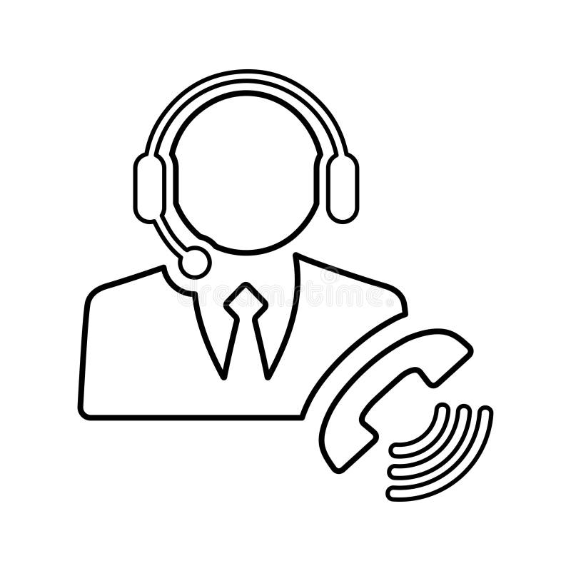 Call Center, Customer Support Icon. Orange Color Vector Stock Vector ...